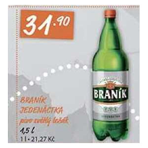 ARCHIV | Braník Jedenáctka pivo ležák světlý 1,5l v akci platné do: 9. ...