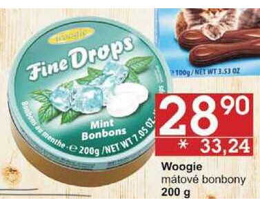 ARCHIV | Woogie mátové bonbony, 200 g v akci platné do: 14.2.2022 ...