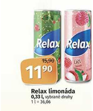 ARCHIV | Relax limonáda 0,33l, vybrané druhy v akci platné do: 15.3. ...