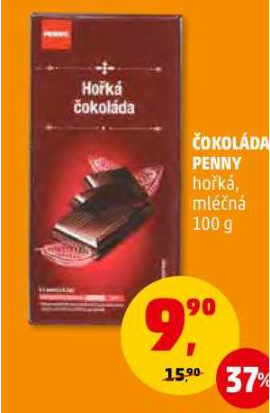 ČOKOLÁDA PENNY, 100 g v akci | AkcniCeny.cz