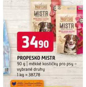 Propesko mistr 90 g měkké kostičky pro psy vybrané druhy v akci ...