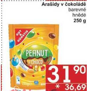 ARCHIV | Arašidy v čokoládě, 250 g v akci platné do: 14.2.2022 ...