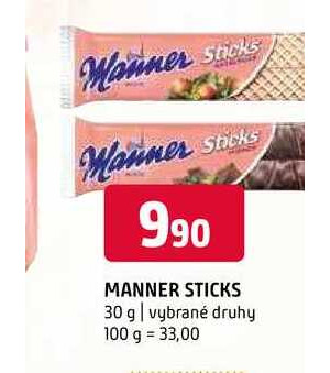 Manner Sticks 30 g vybrané druhy v akci | AkcniCeny.cz