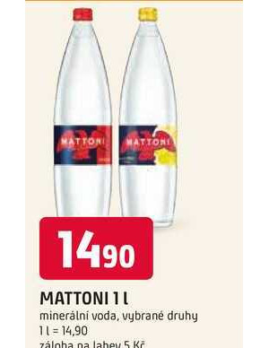 MATTONI 1l minerální voda v akci | AkcniCeny.cz