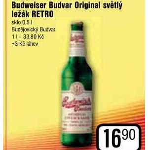 ARCHIV | Budweiser Budvar Original světlý ležák RETRO sklo 0,5 l v akci ...