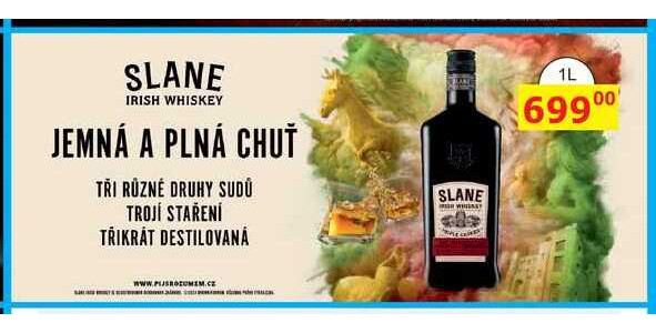 SLANE IRISH WHISKEY 1l v akci BENE NÁPOJE za 699 Kč | AkcniCeny.cz