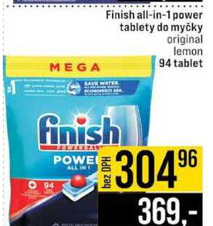Finish all-in-1 power tablety do myčky original lemon 94 tablet v akci ...