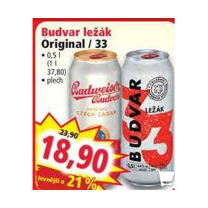 Budvar ležák Original, 33 0,5l v akci | AkcniCeny.cz