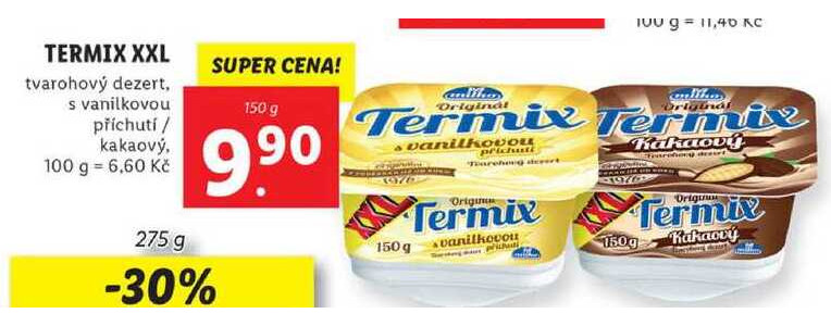 ARCHIV | TERMIX XXL tvarohový dezert, s vanilkovou příchutí/kakaový ...