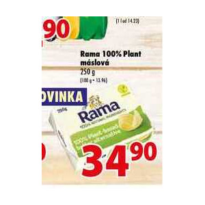 Rama 100% Plant máslová 250g v akci | AkcniCeny.cz