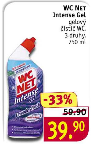 ARCHIV | WC Net Intense Gel gelový čistič WC, 3 druhy, 750 ml v akci platné do: 3.2.2017 ...