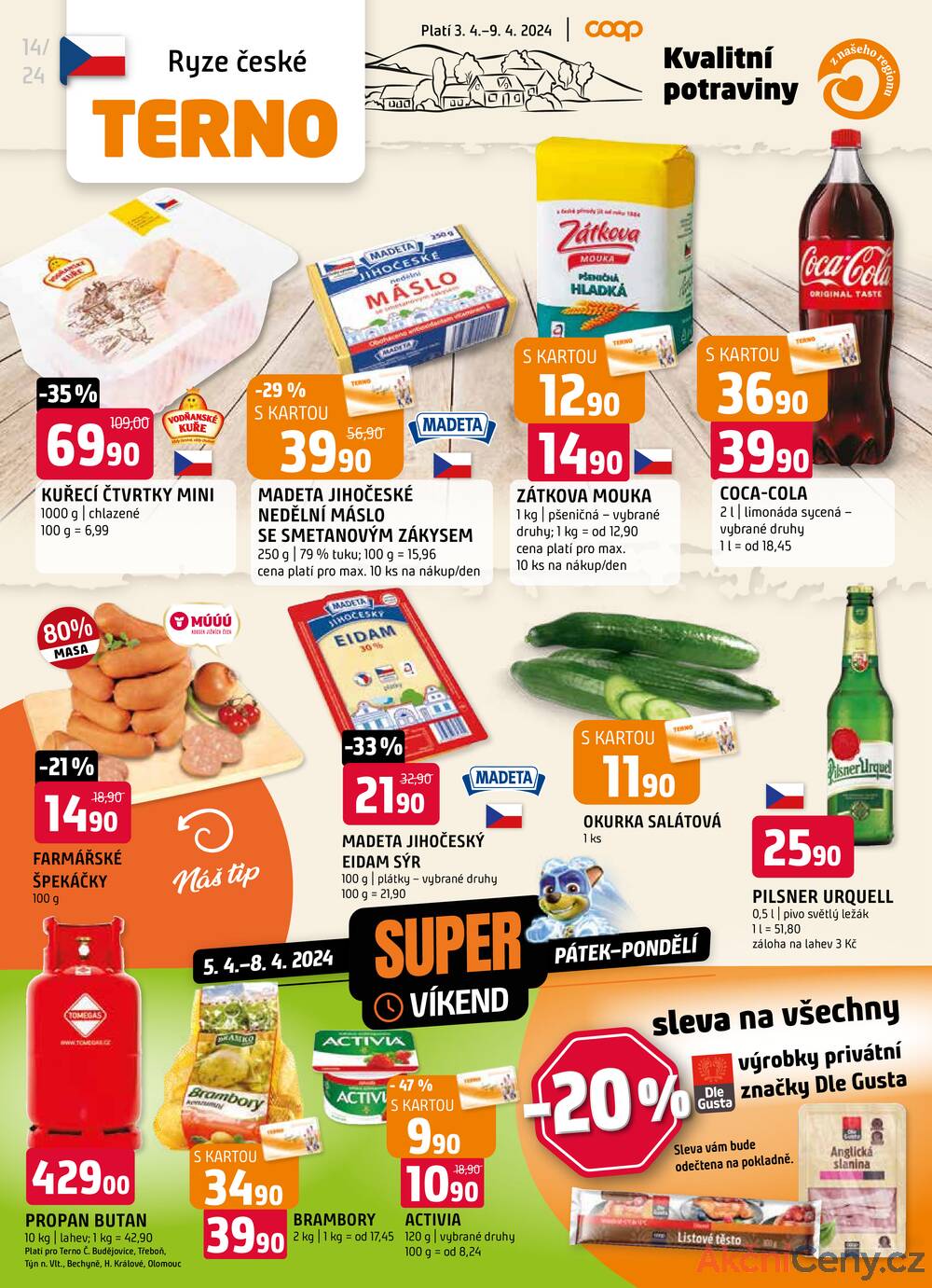 Leták Terno České Budějovice, Třeboň, Trhové sviny, Bechyně, Týn nad ...