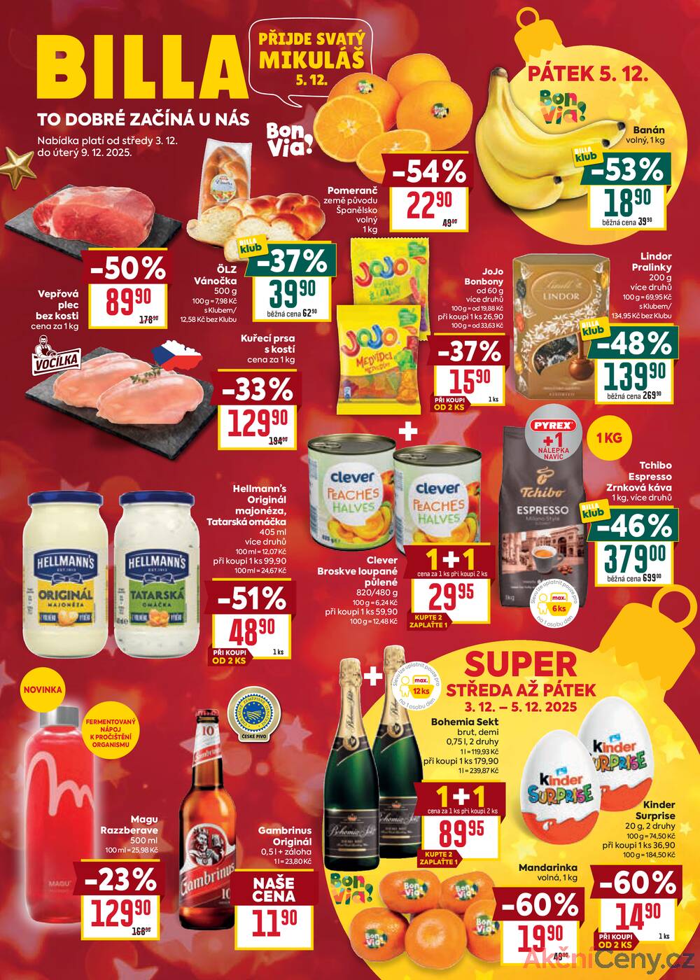 Leták Billa malý leták od 3.12. do 9.12.2025 - 1.strana | AkcniCeny.cz