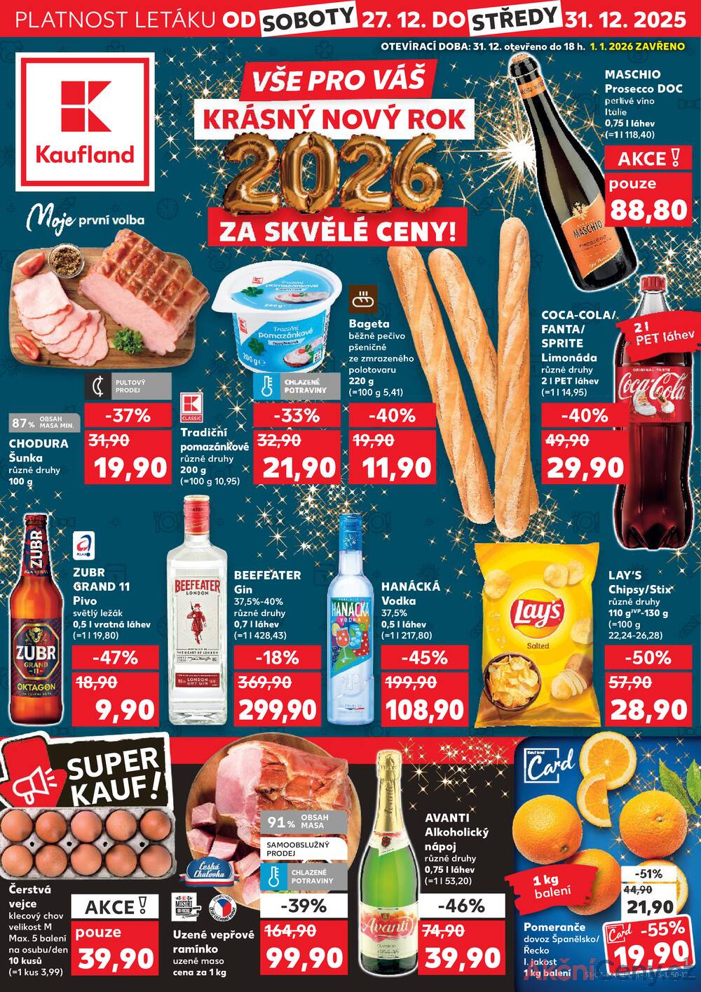 Leták Kaufland 27.12. - 31.12. - Kaufland - Velké Meziříčí - 1.strana ...