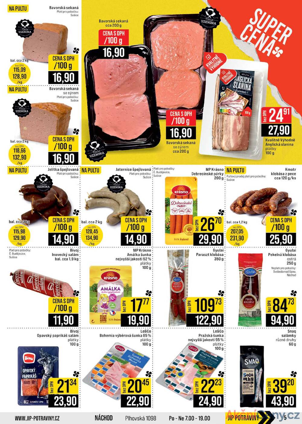 Leták JIP Cash & Carry České Budějovice, Most, Náchod, Polička, Sušice ...