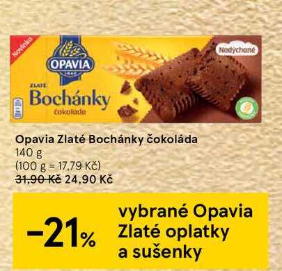 Opavia Zlaté Bochánky čokoláda 140 g v akci | AkcniCeny.cz