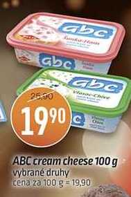 ABC cream cheese 100g vybrané druhy v akci | AkcniCeny.cz