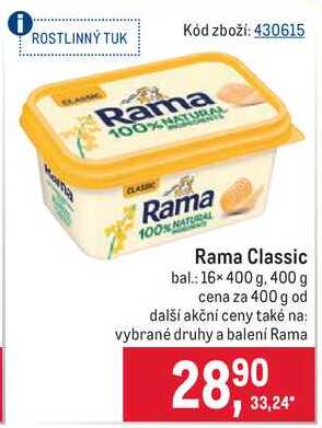 ARCHIV | Rama Classic 400 g v akci platné do: 14.12.2021 | AkcniCeny.cz