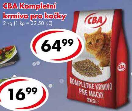 ARCHIV | CBA Kompletní krmivo pro kočky, 2 kg v akci platné do: 31.12. ...