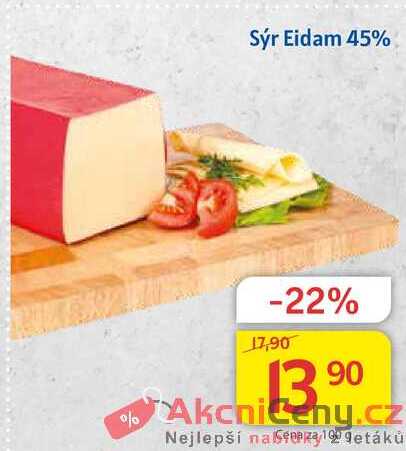 Sýr Eidam 45% 100 g v akci | AkcniCeny.cz