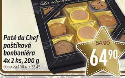 Paté du Chef paštiková bonboniéra 4x2 ks, 200 g v akci | AkcniCeny.cz