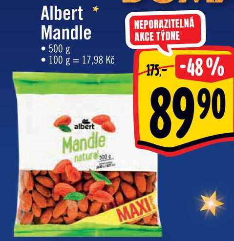 ARCHIV | Albert Mandle, 500 g v akci platné do: 19.12.2021 | AkcniCeny.cz