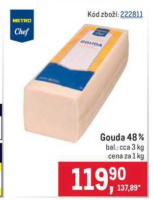 Metro Chef Gouda 48% 1 kg v akci | AkcniCeny.cz