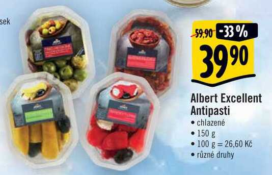 Albert Excellent Antipasti chlazené, 150 g v akci | AkcniCeny.cz