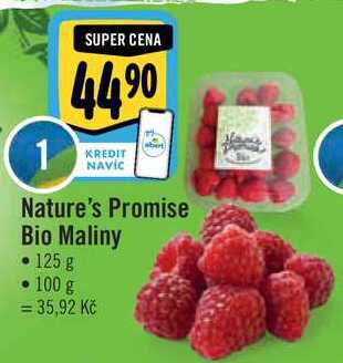 Nature's Promise Bio Maliny, 125 g v akci | AkcniCeny.cz