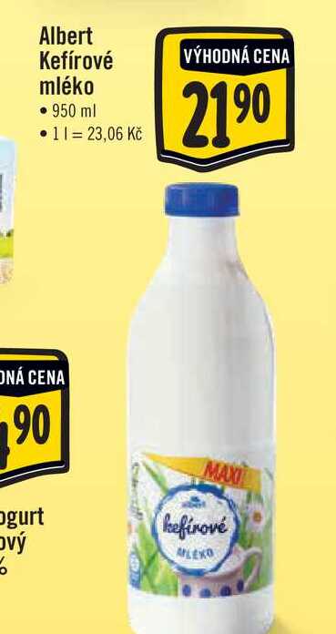 Albert Kefírové mléko 950 ml v akci | AkcniCeny.cz