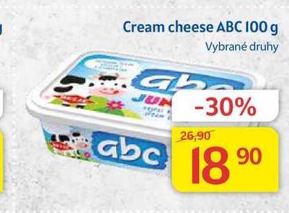ARCHIV | ABC Cream cheese 100g v akci platné do: 17.1.2022 | AkcniCeny.cz