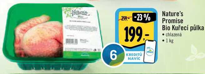 Nature's Promise Bio Kuřecí půlka, 1 kg v akci | AkcniCeny.cz
