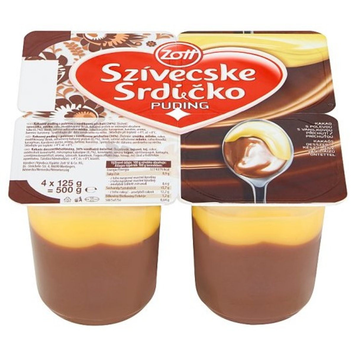 ARCHIV | Zott Srdíčko puding čokoláda/vanilka 4×125 g v akci platné do ...