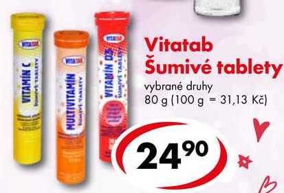 ARCHIV | Vitatab Šumivé tablety vybrané druhy, 80 g v akci platné do ...