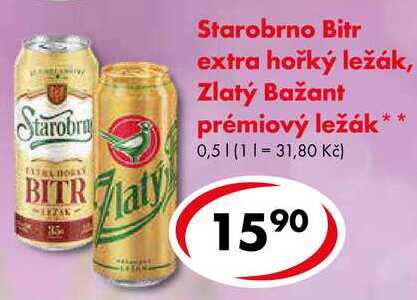 ARCHIV | Starobrno Bitr světlý ležák plech v akci platné do: 6.2.2022 ...