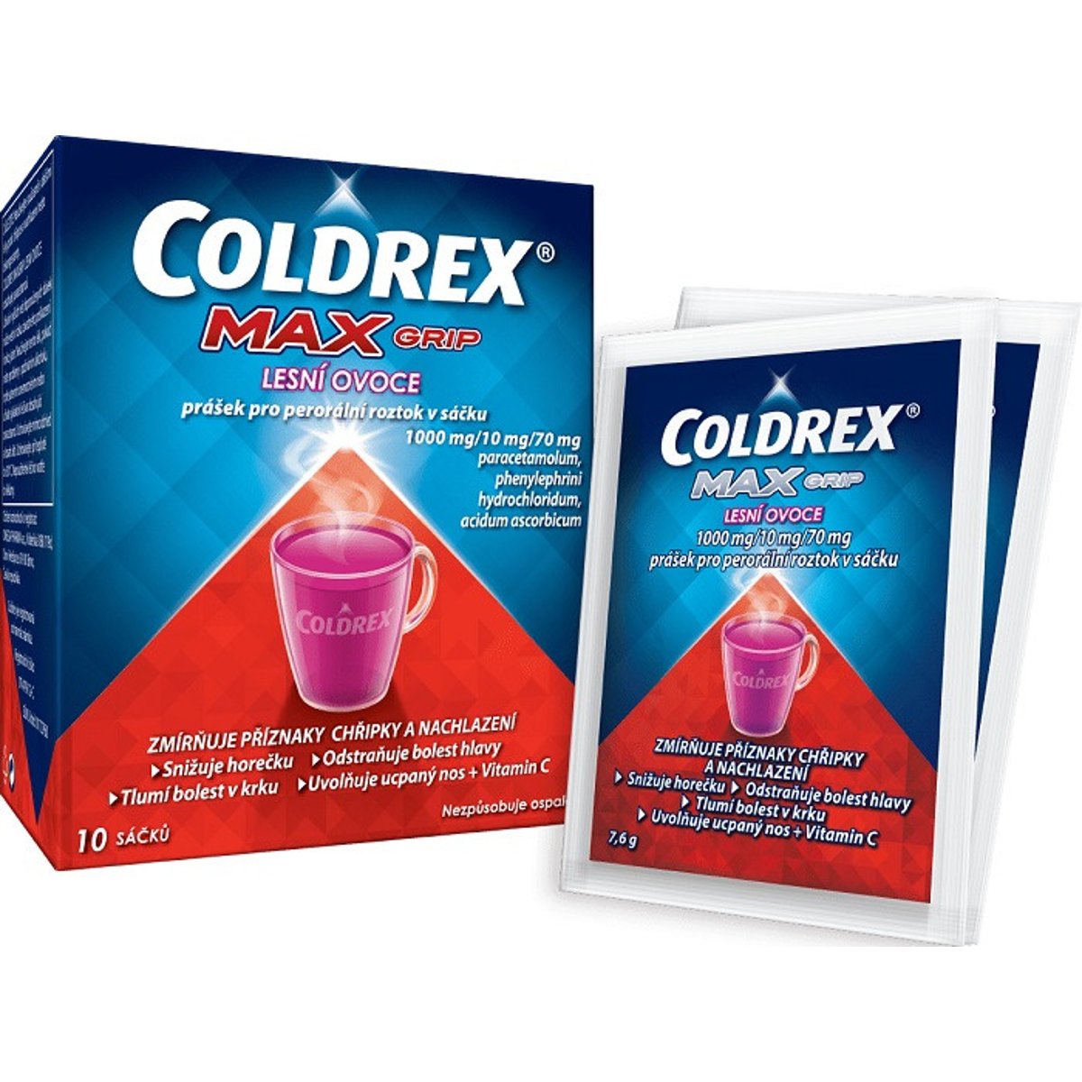COLDREX MAXGRIP CITRON 1000MG/10MG/40MG POR PLV SOL SCC 10 v akci ...