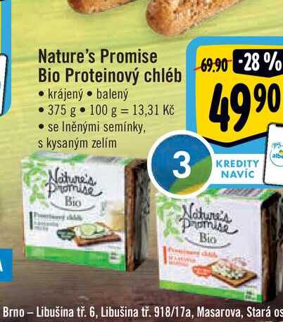 ARCHIV | Nature's Promise Bio Proteinový chléb 375 g v akci platné do ...