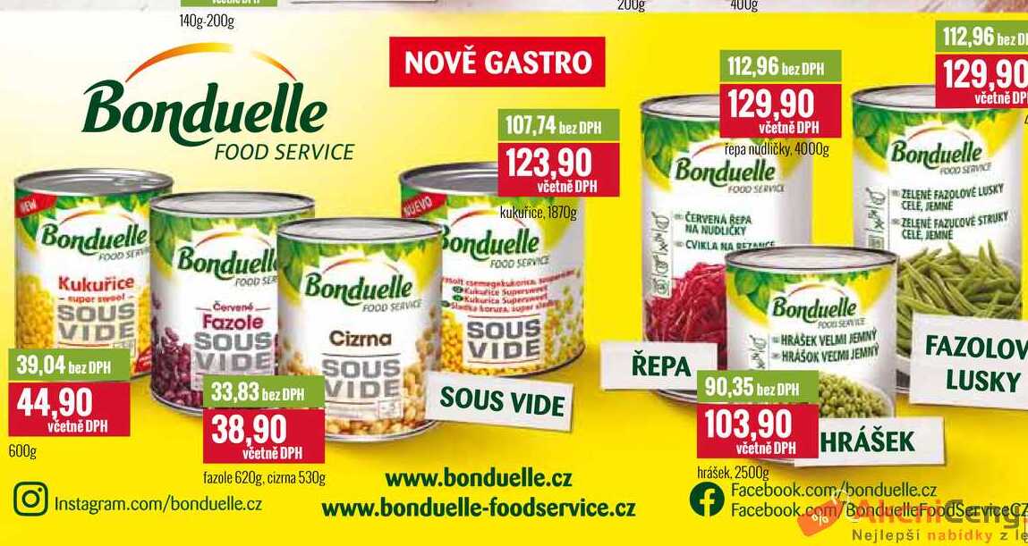 ARCHIV | Bonduelle FOOD SERVICE, různé druhy, cena od 38,90 v akci ...