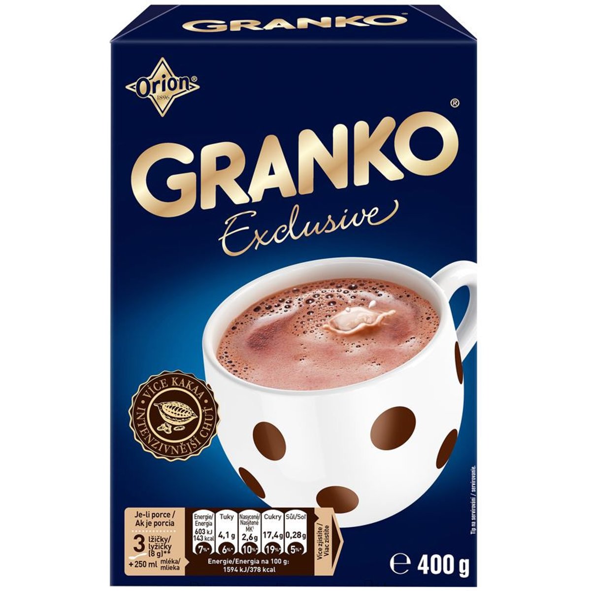 Orion Granko Exclusive Instantní kakaový nápoj v akci | AkcniCeny.cz