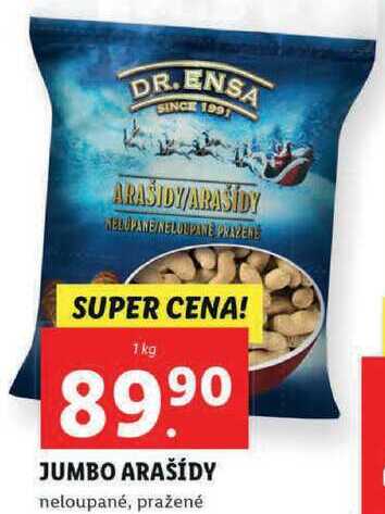JUMBO ARAŠÍDY neloupané, pražené, 1 kg v akci | AkcniCeny.cz