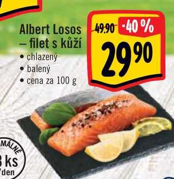 Losos filet s kůží chlazený v akci | AkcniCeny.cz