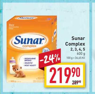 Sunar Complex 2,3,4,5 600g v akci | AkcniCeny.cz