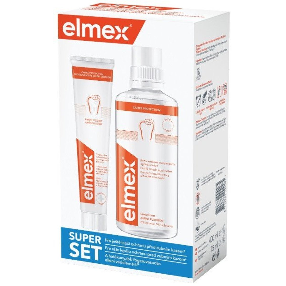 Elmex Caries Protection Zubní pasta 75 ml + ústní voda 400 ml v akci ...