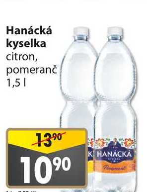 Hanácká kyselka citron, pomeranč 1,5l v akci | AkcniCeny.cz