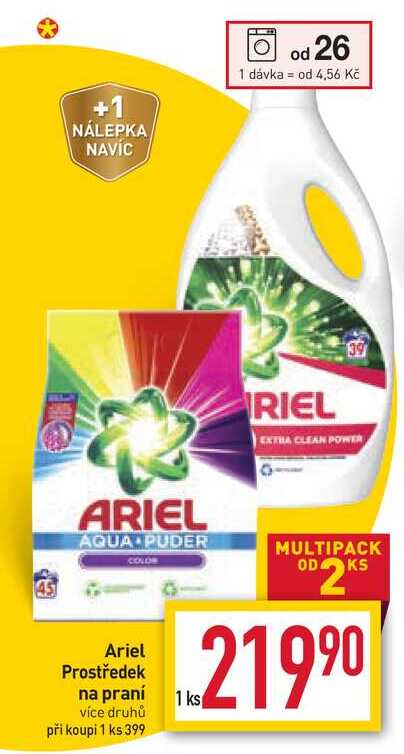 Sleva - Ariel Prostředek na pr Ariel Prostředek na praní od 26 dávek ...