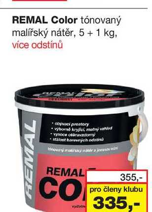 Sleva - REMAL Color tónovaný m REMAL Color tónovaný malířský nátěr, 5 ...