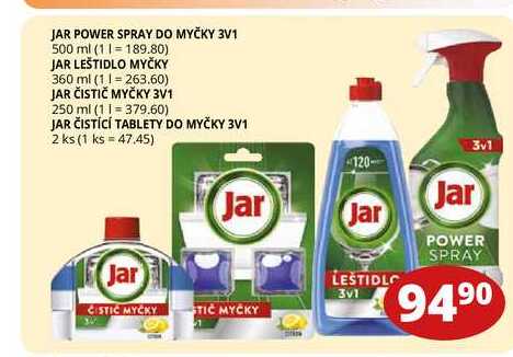 Sleva - JAR POWER SPRAY DO MYČ JAR POWER SPRAY DO MYČKY 3V1 500 ml ...