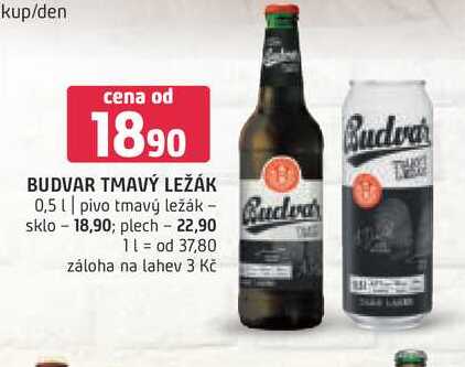 ARCHIV | Budějovický Budvar světlý ležák, 0,5 l v akci platné do: 24.4. ...