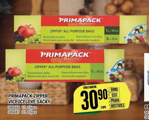 Sleva - PRIMAPACK ZIPPER VÍCEÚ PRIMAPACK ZIPPER VÍCEÚČELOVÉ SÁČKY, 15 ...