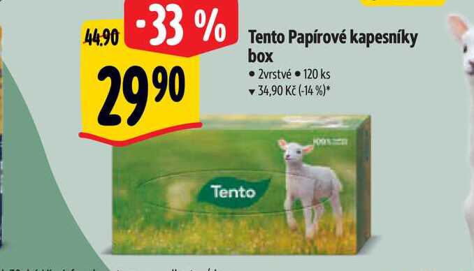 Sleva - Tento Papírové kapesn Tento Papírové kapesníky box 2vrstvé 120 ...